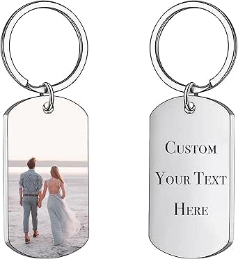 Amazon.com: Double-Sided Custom Keychain with Picture Personalized ...