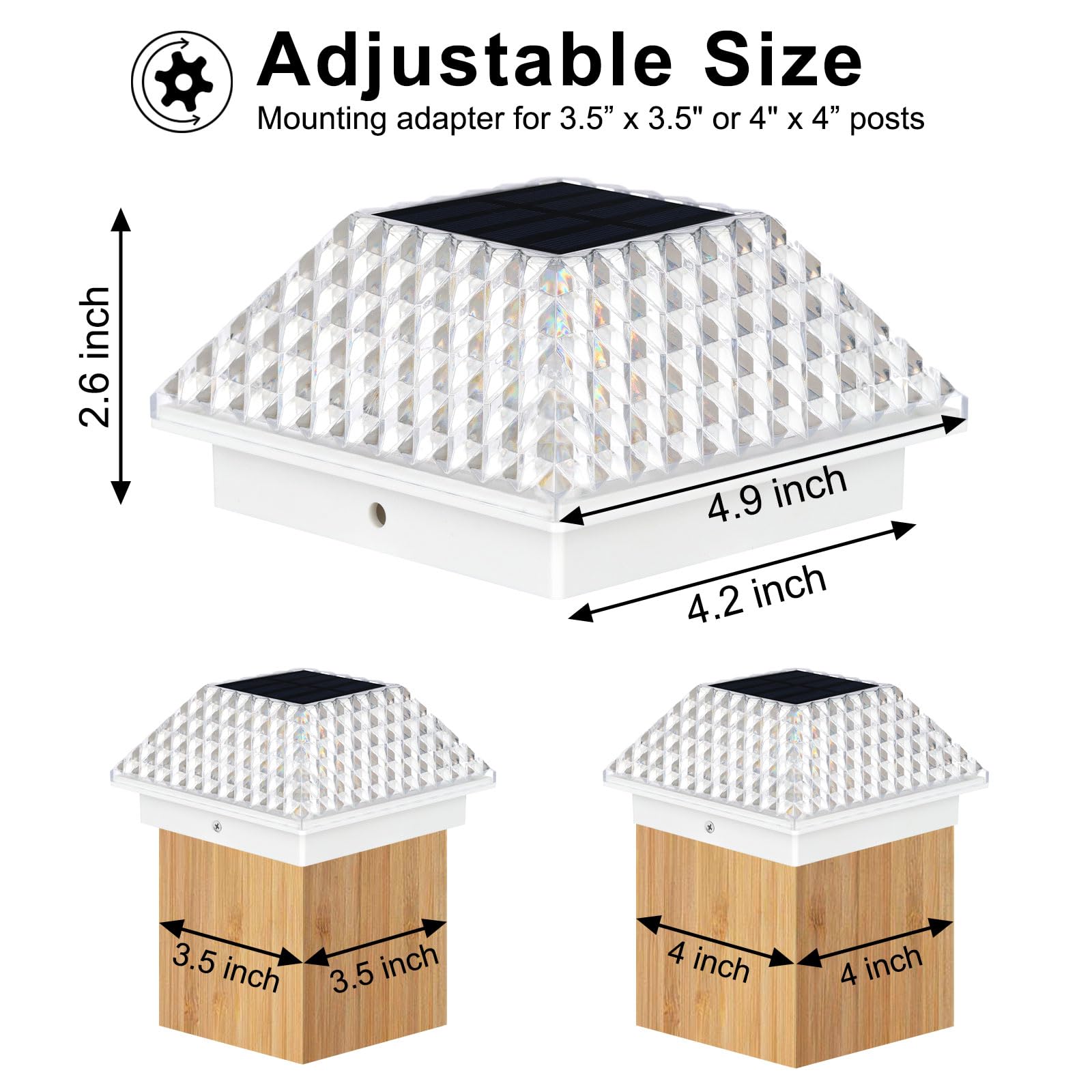 Snapklik.com : 4x4 Post Solar Lights, 6 PK Fence Post Solar Lights ...