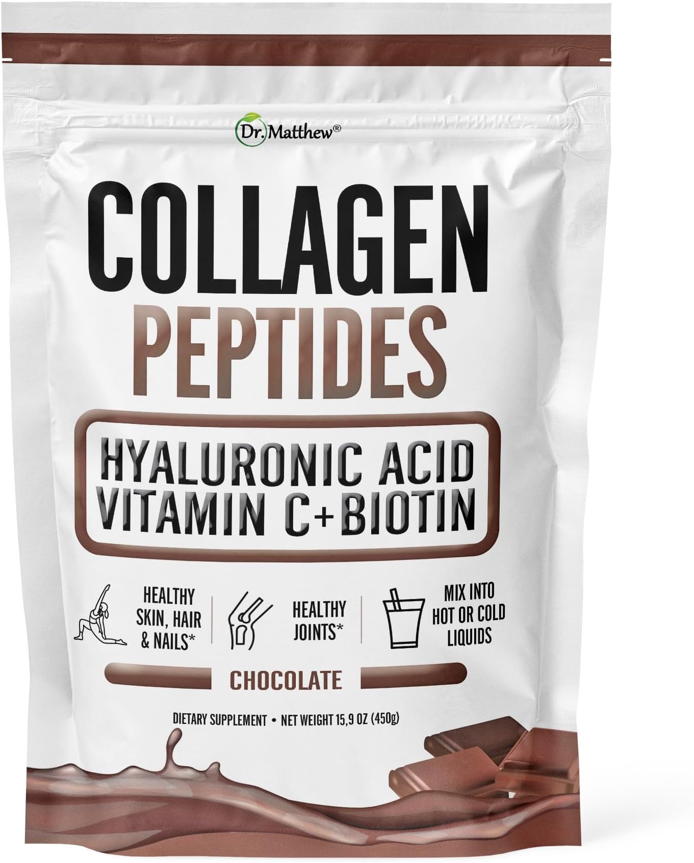 Amazon.com: Chocolate Collagen Powder. Collagen with Hyaluronic Acid ...