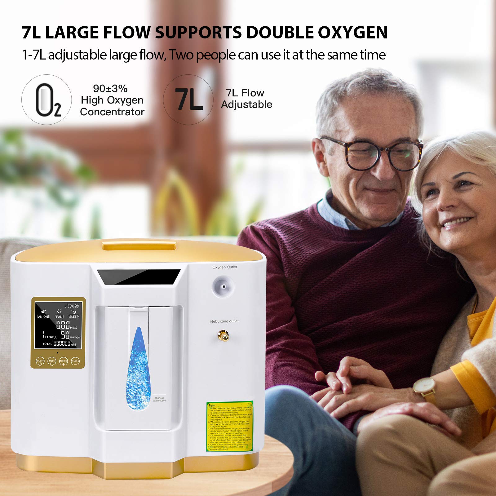 Oxygen Concentrator, Portable Oxygen Concentrator for Home Use, with ...