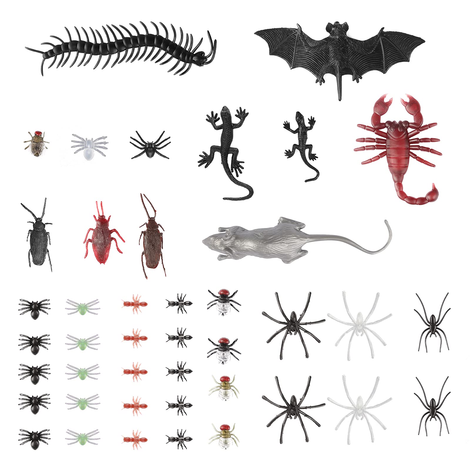 Buy Qchomee 88Pcs Realistic Bugs Plastic Insects Fake Cockroaches ...