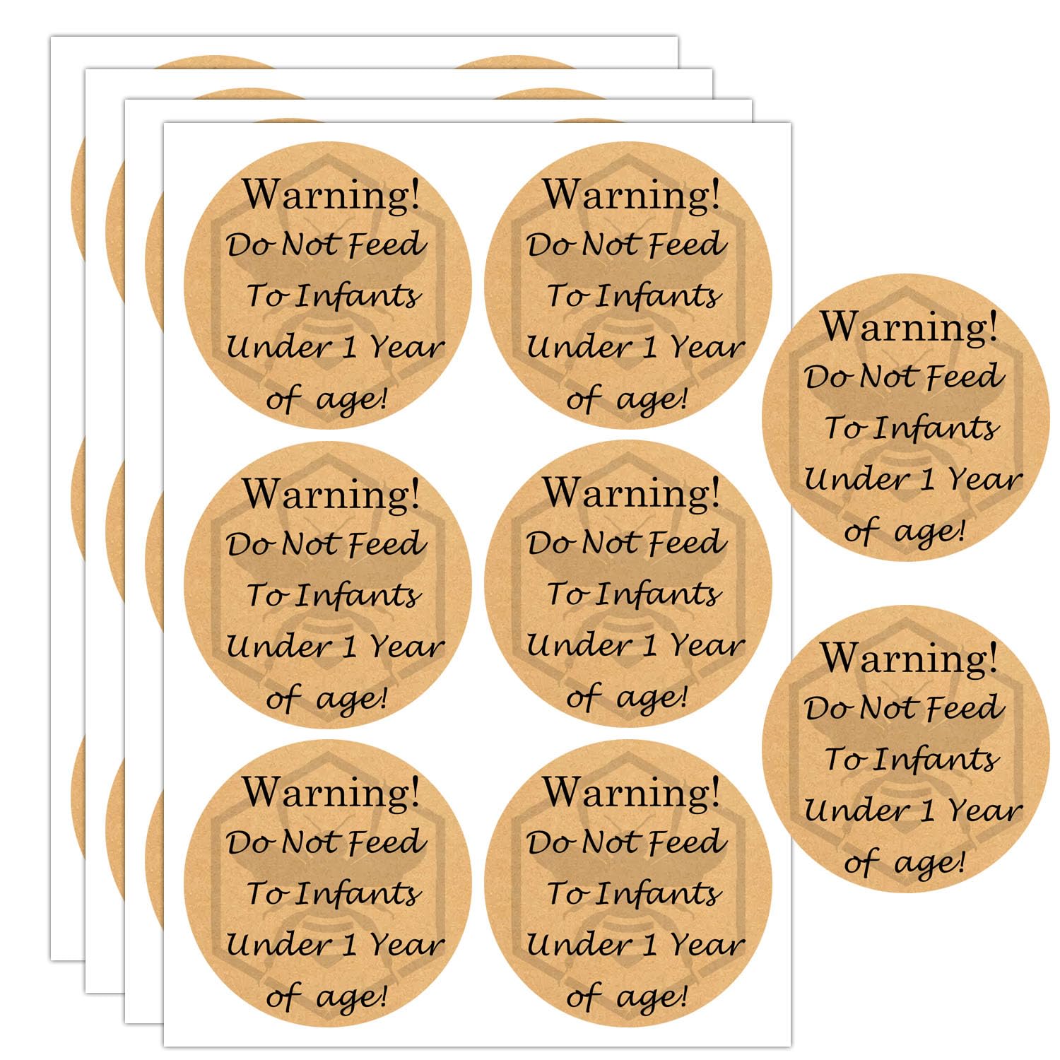 Snapklik.com : Infant Warning Labels Honey Warning Stickers 1.5 Inch Do ...