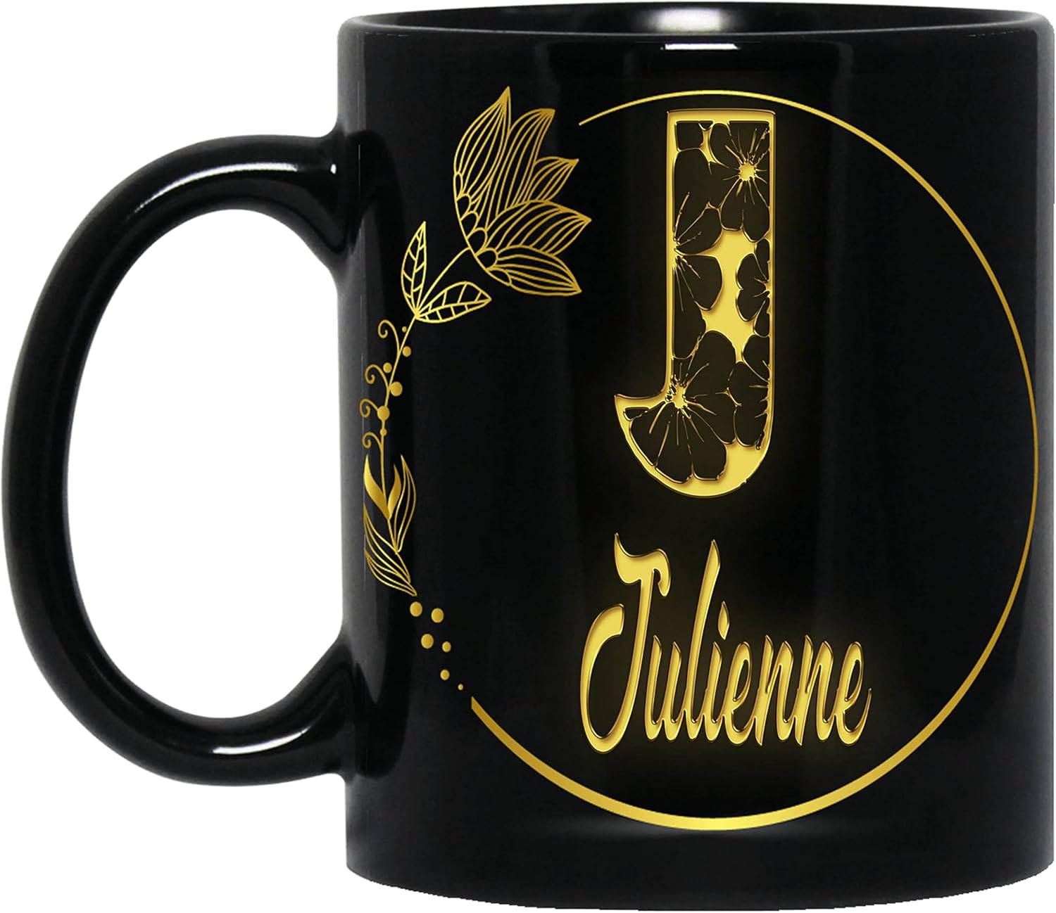 Amazon.com: Coffee Mug Personalized Julienne Name & Initial Letter ...