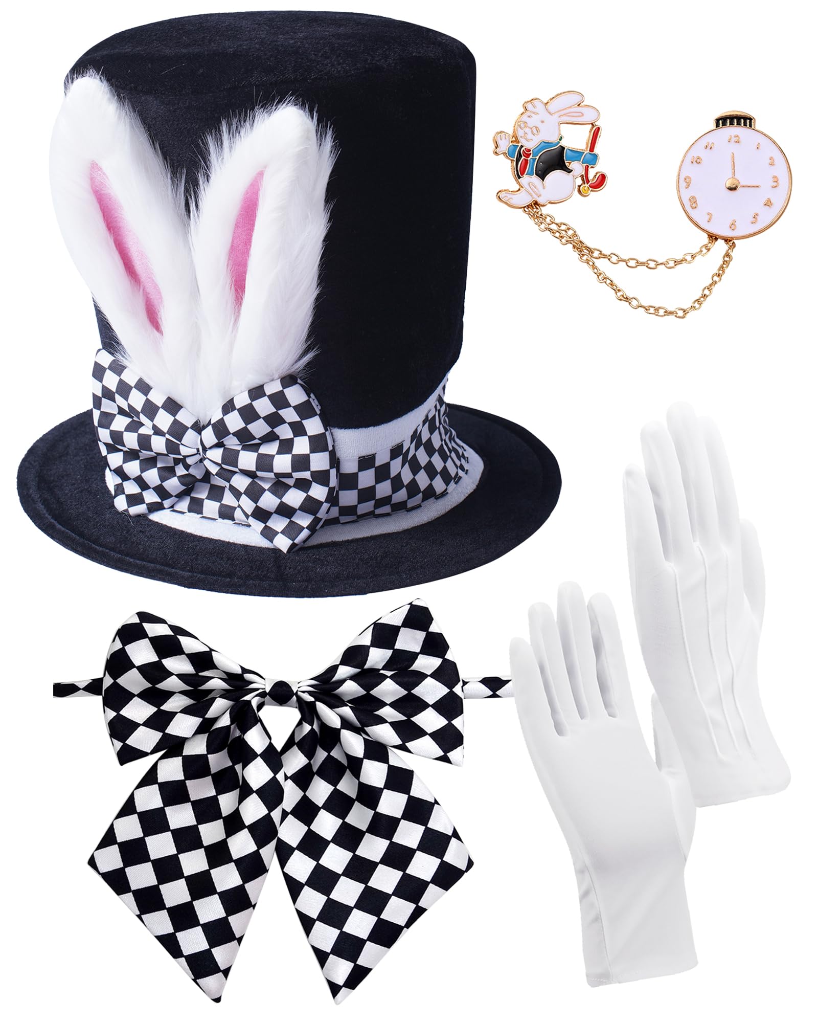 Amazon.com: Seiddons Easter White Rabbit Hat Set-Include Rabbits Ears ...