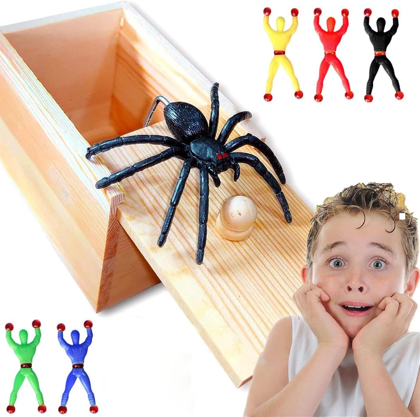 Amazon.com: New Funny Scare Box Wooden Prank Spider Hidden in Case ...