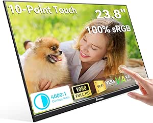 23.8 Inch Large Portable Touchscreen Monitor 100% sRGB VA FHD 1080P ...
