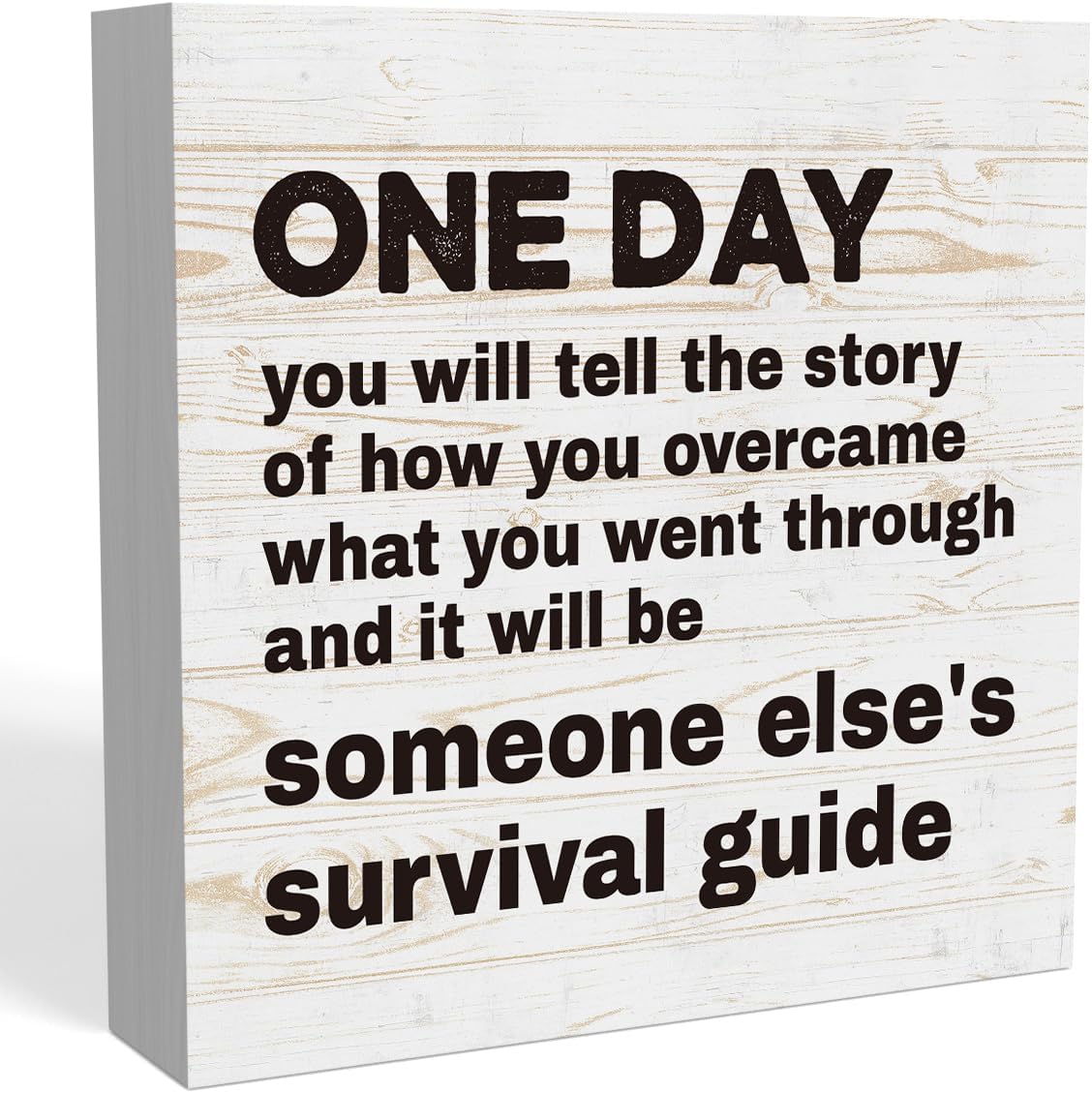 Amazon.com: Motivational Office Desk Decor Rustic One Day You will Tell ...