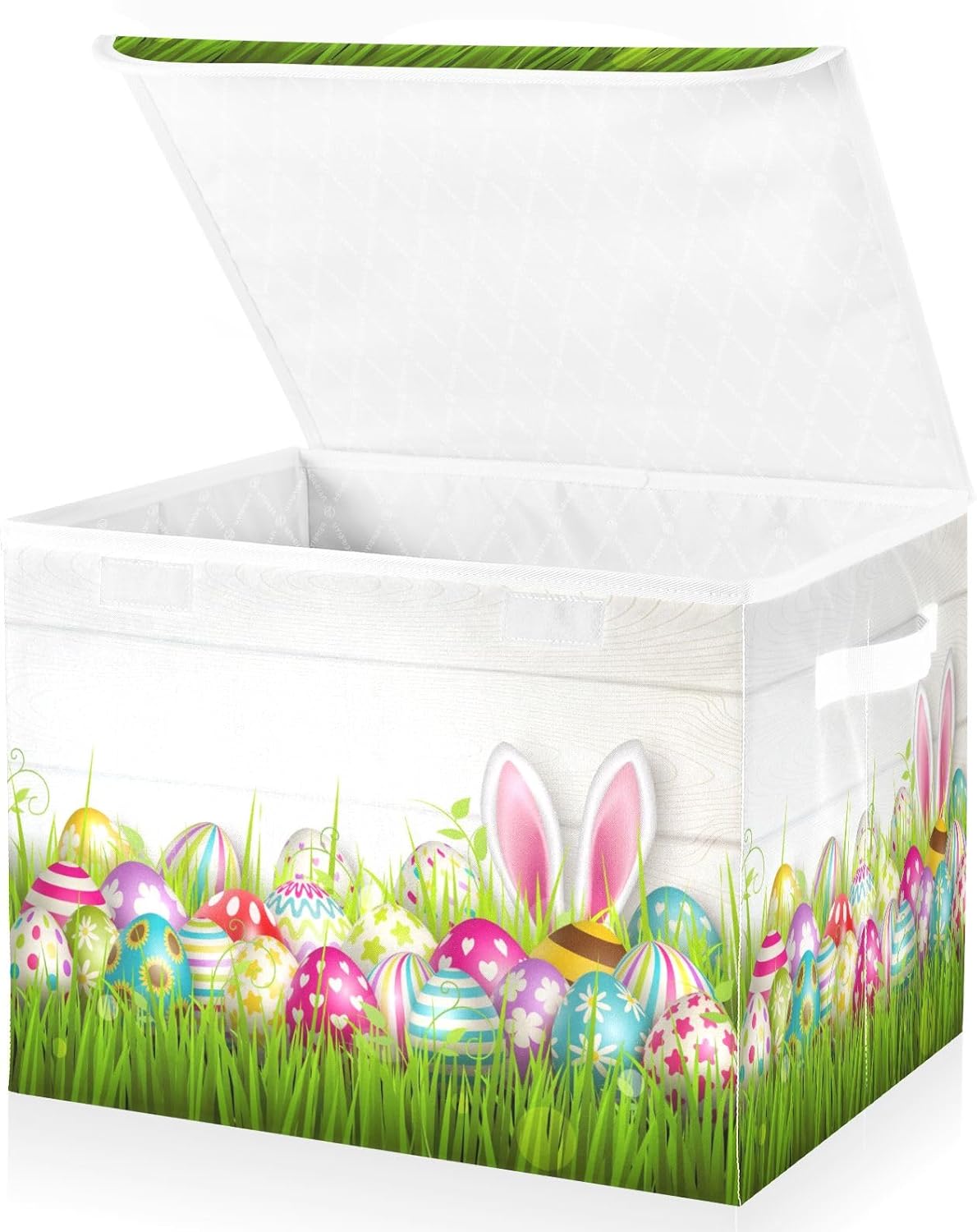 Amazon.com - Storage Bins with Lids and Handles,Easter Eggs Grass ...