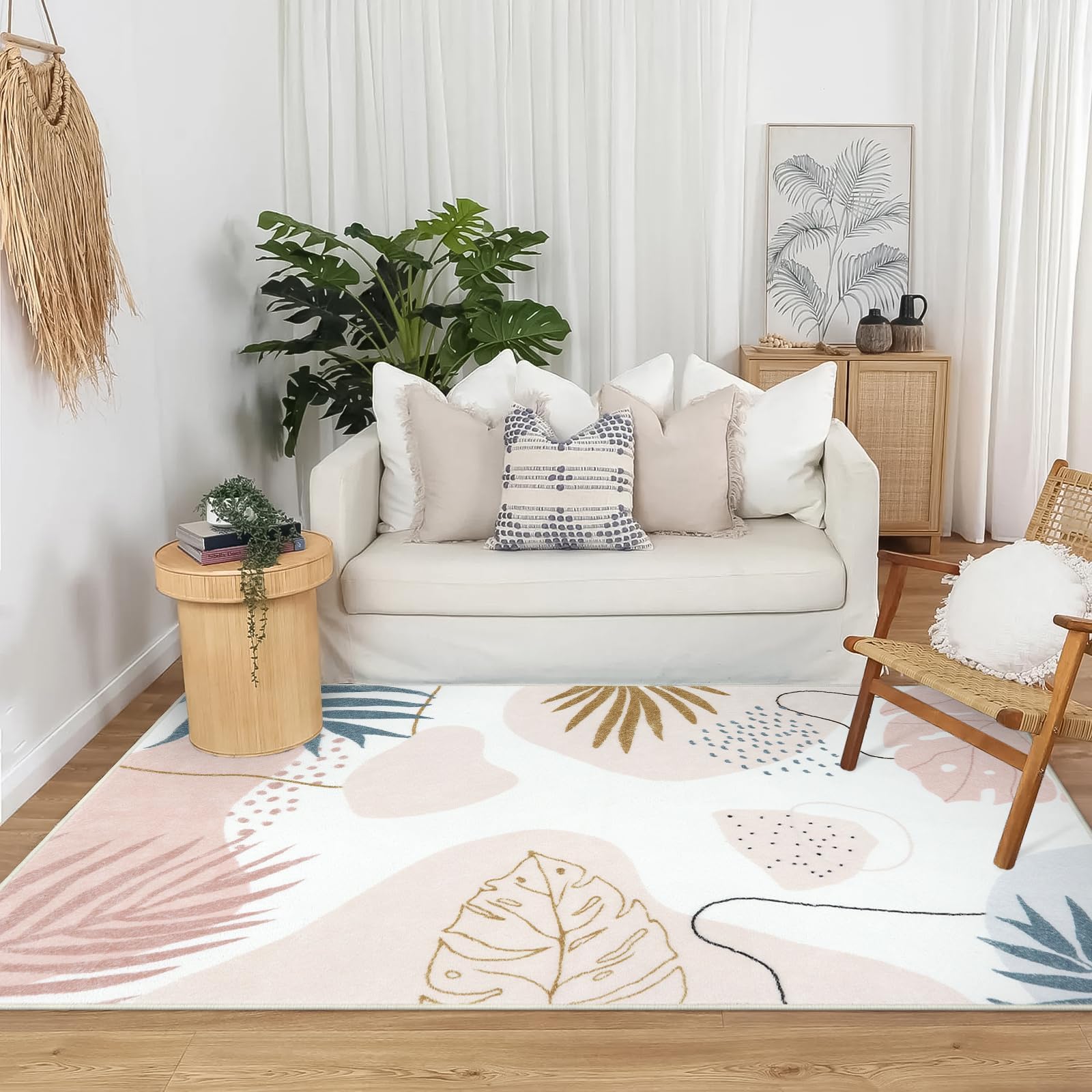 Amazon.com: RoomTalks Mid Century Modern Washable Rug, Boho Cute ...