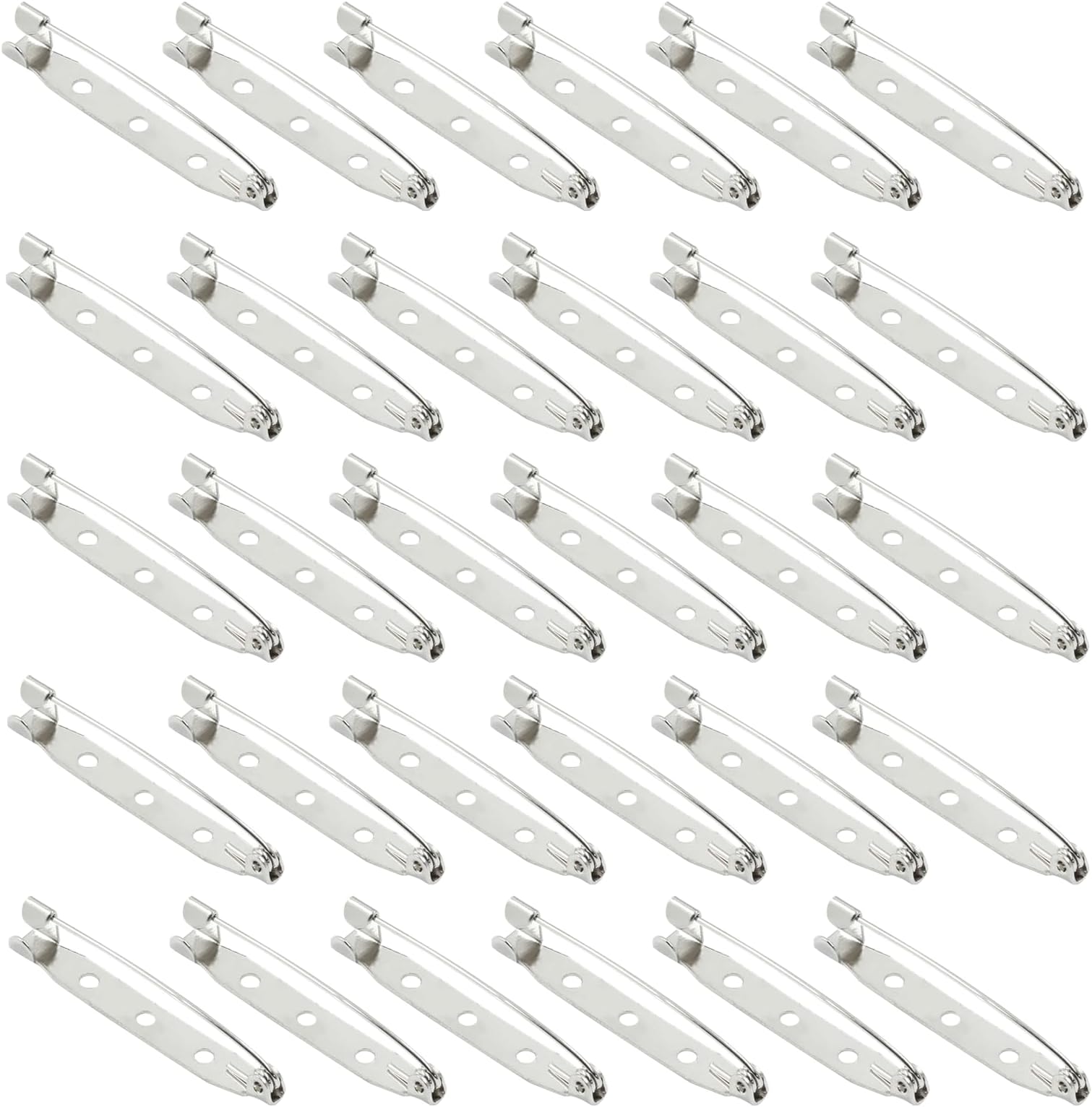 Amazon.com: Bonsicoky 30 Pcs Silver Safety Pins Clasp with Holes ...