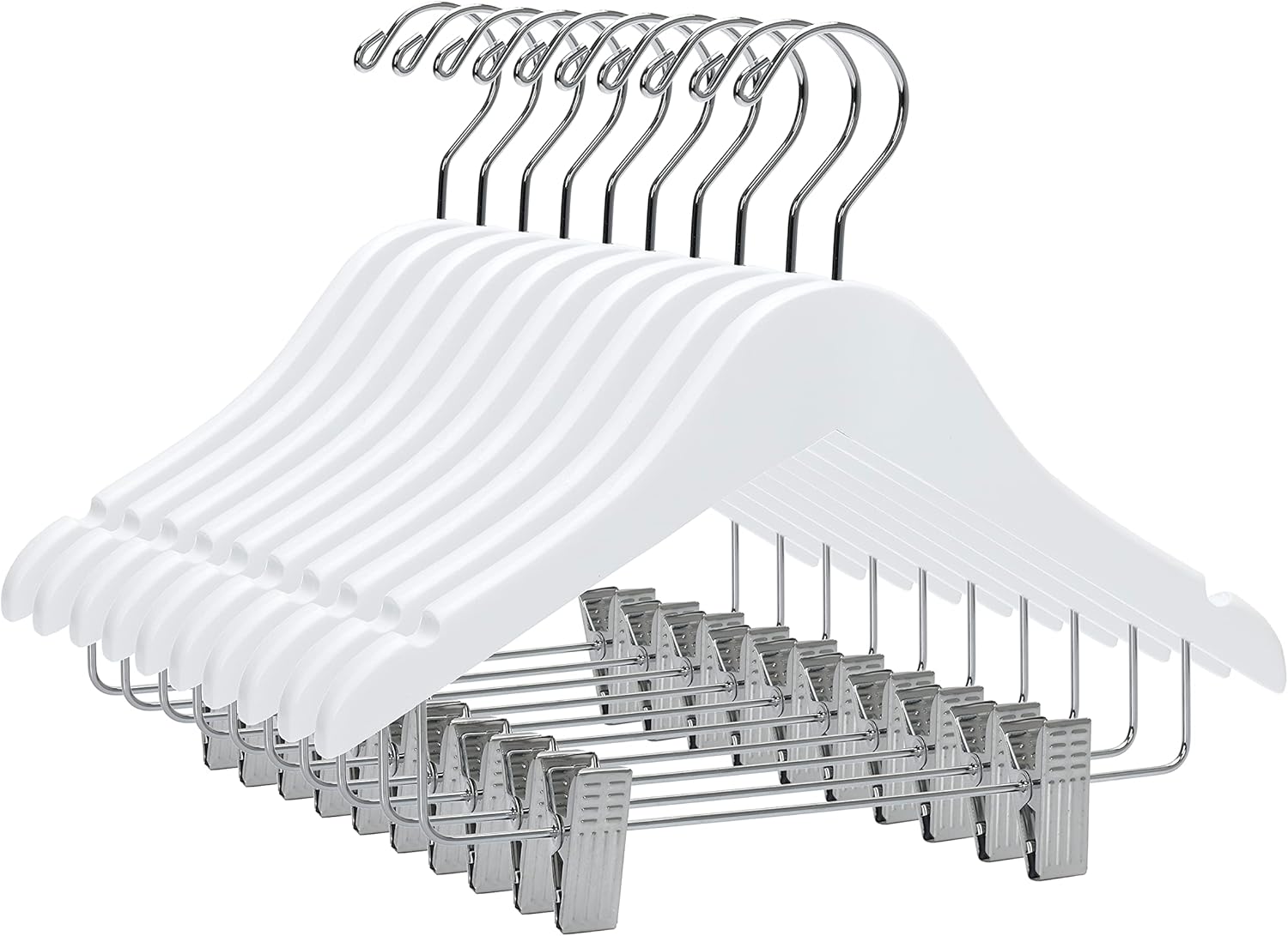 Amazon.com: Quality Hangers 20 Pack Kids Wooden Pants Hangers 12 Inches ...