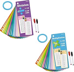 2 Pcs Multiplication Tables for Kids, 2 Pens, Times Tables Flash Cards ...