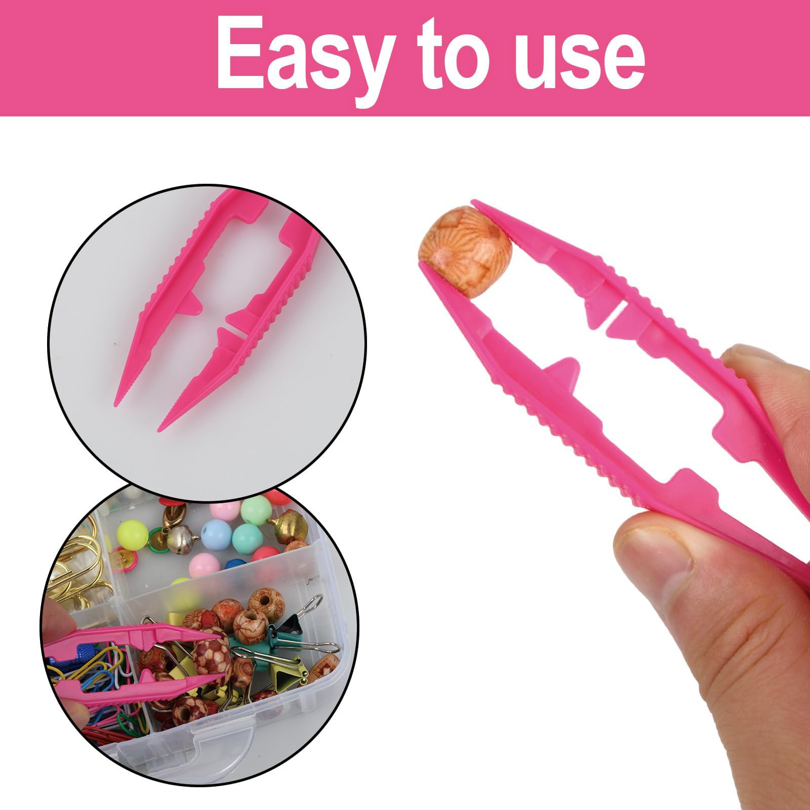 Plastic Tweezers, Pack of 15 Plastic Craft Kids Bulk Tweezers Set ...