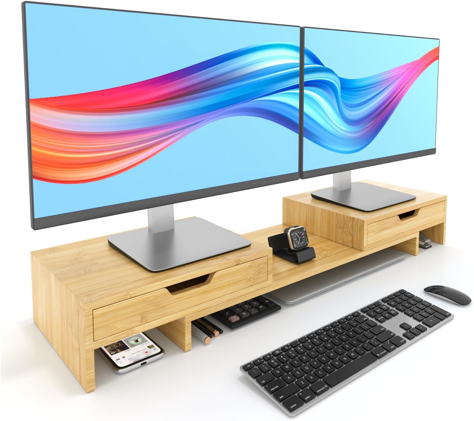 Amazon.com: Epesoware Monitor Riser Monitor Stand with 2 Storage ...