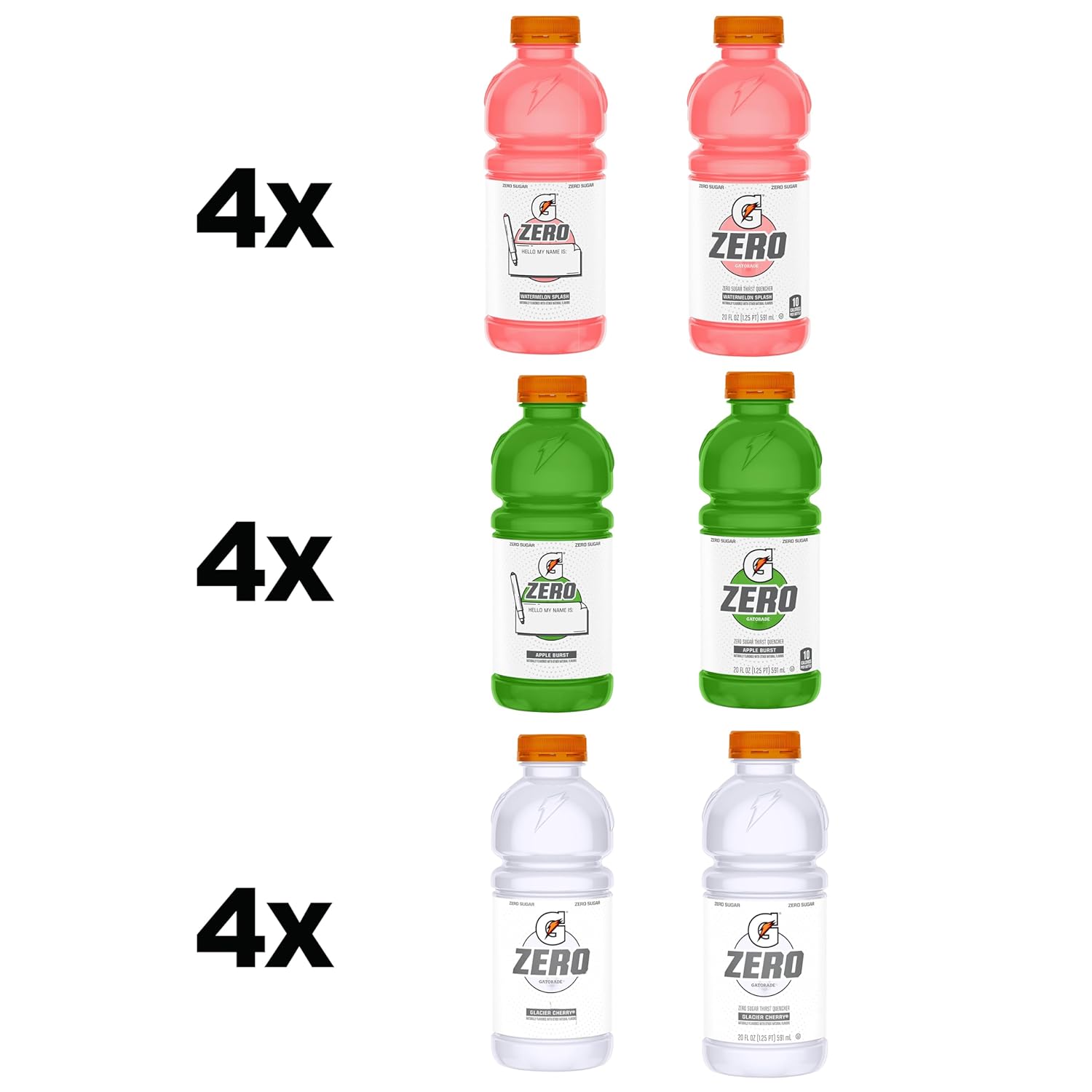 Gatorade Zero Kids – Paquete variado (Apple Burst, Watermelon Splash ...