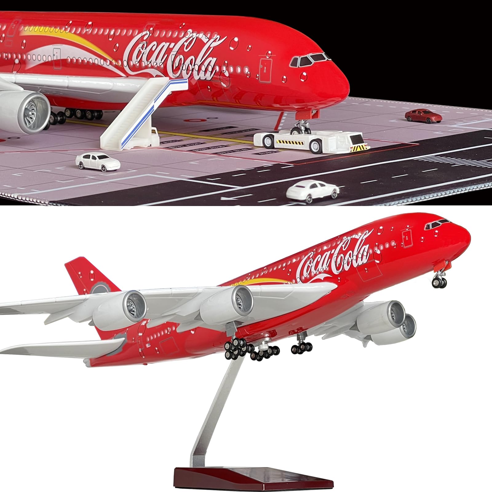 Amazon.com: CocaA380 1:160 Scale Large Airplane Model 18" Airbus 380 ...