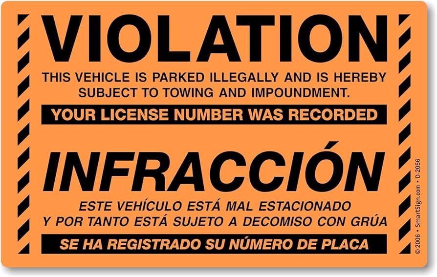 Source Final Warning -Car Parking Infraction Warning, 56% OFF