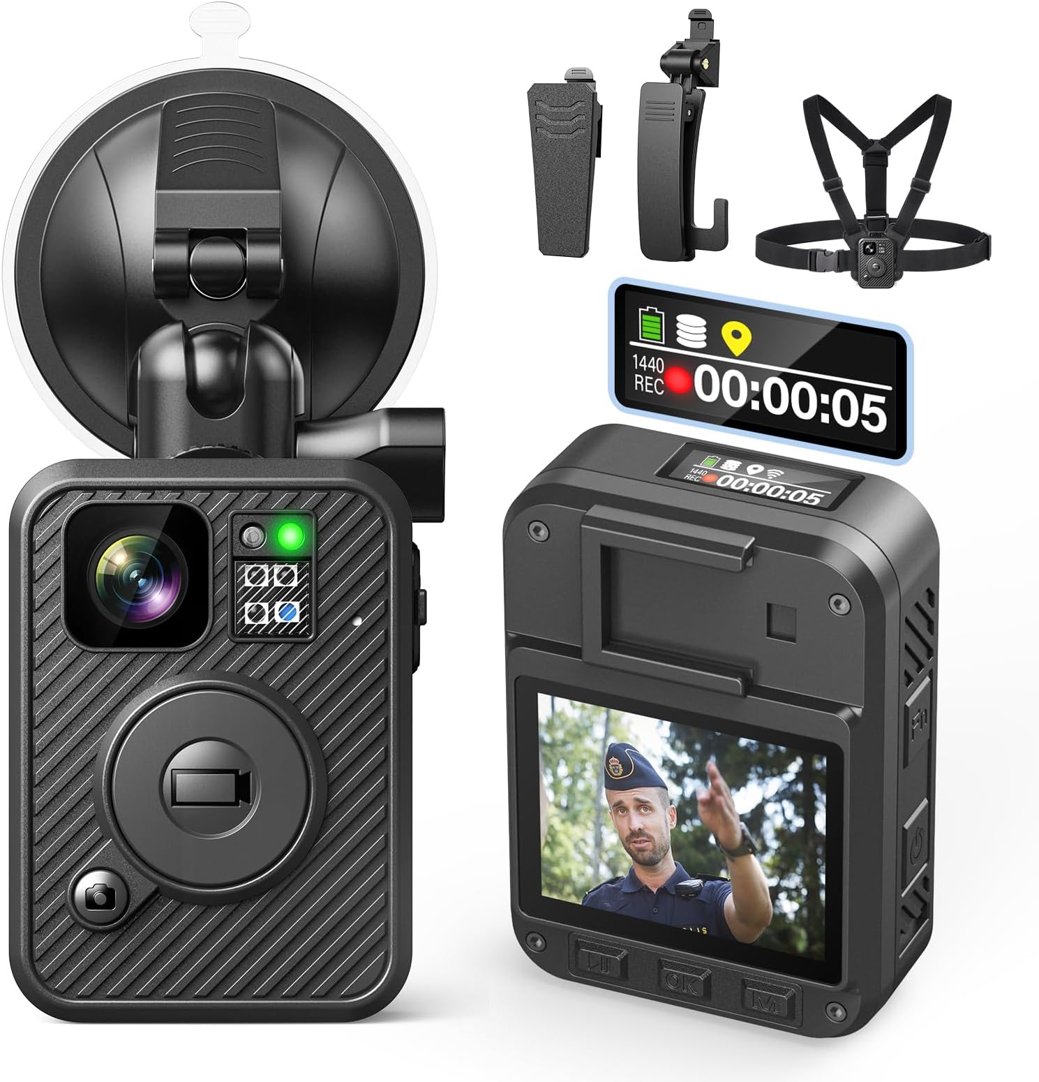 Amazon.com: BOBLOV F2 Body Camera with Dual-Screen, 128G Body Worn ...
