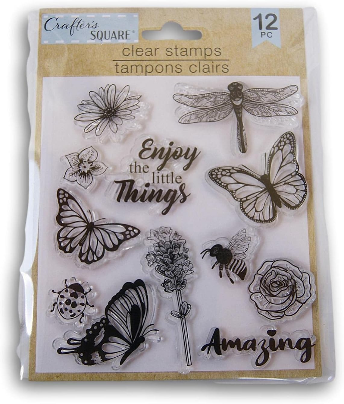 Amazon.com: Butterfly, Dragonfly, Honey Bee, Daisy Stamps - Ladybug ...