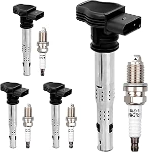 Amazon.com: HQPASFY UF575 Ignition Coils & Iridium Spark Plugs Pack Set of 4 Compatible with ...