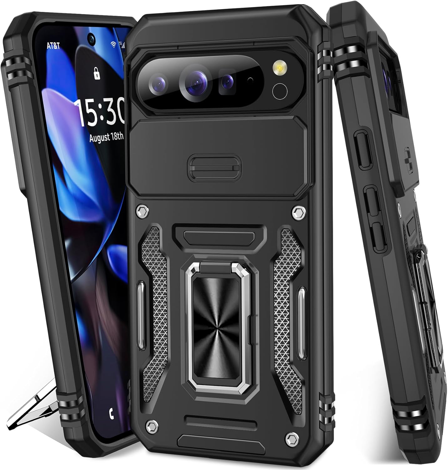 DMDMBATH for Google Pixel 9 Case/Pixel 9 Pro Case with Slide Camera Cover for Pixel 9 Case with ...