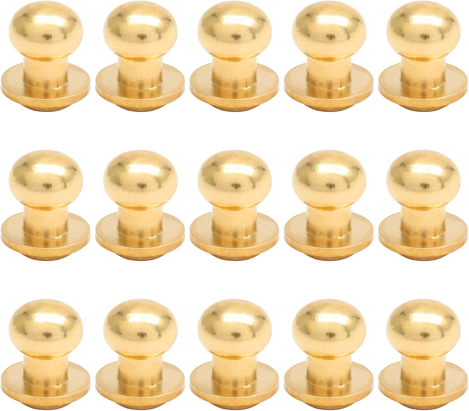 Amazon.com: Moicstiy 15Set 10mm Round Head Button Studs Solid Brass ...