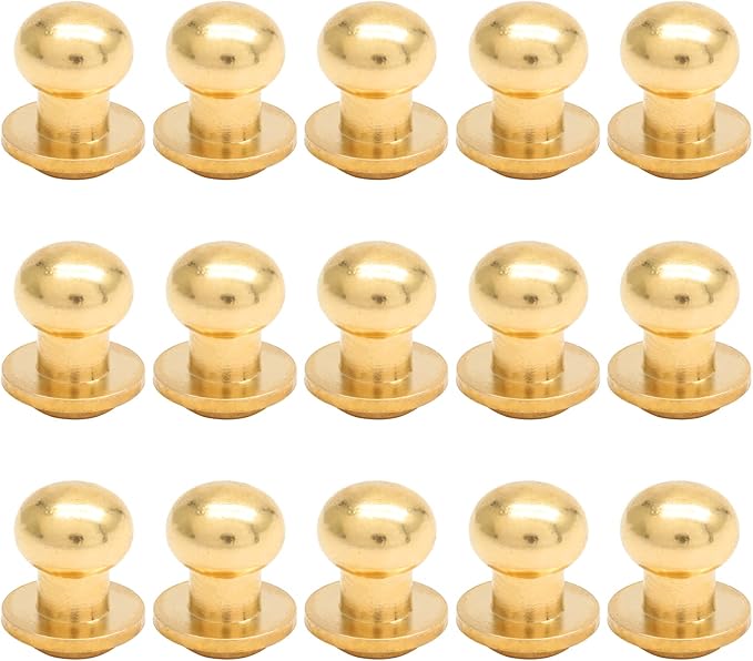 Amazon.com: Moicstiy 15Set 10mm Round Head Button Studs Solid Brass ...