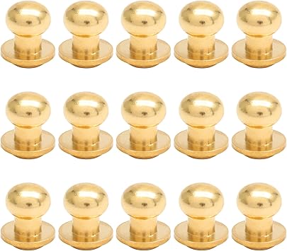 Amazon.com: Moicstiy 15Set 10mm Round Head Button Studs Solid Brass ...