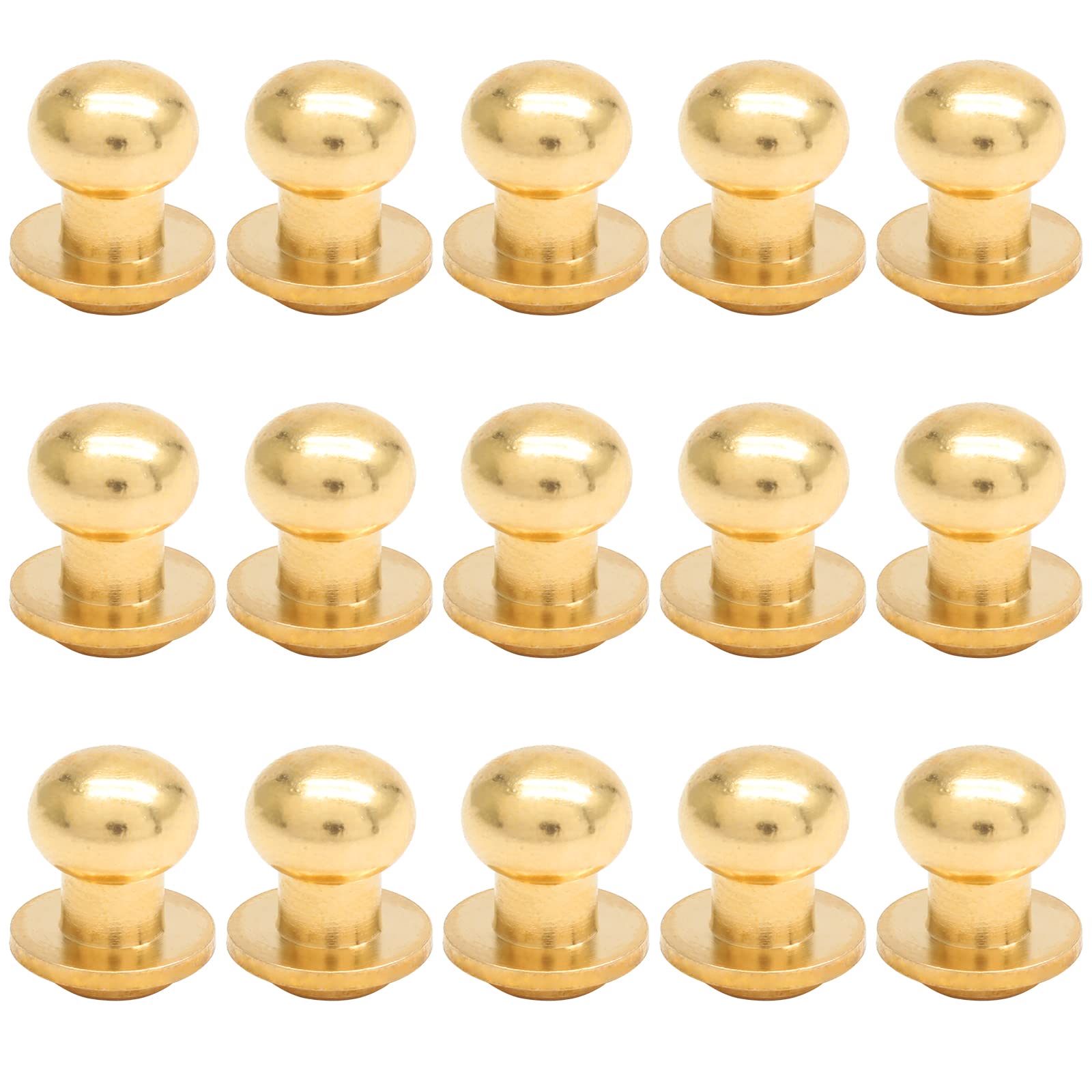 Amazon.com: Moicstiy 15Set 10mm Round Head Button Studs Solid Brass Button Stud Screw Leather ...