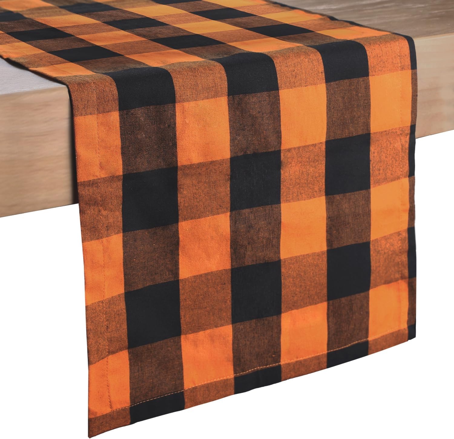 Amazon.com: Buffalo Plaid Halloween Cotton Blend Table Runner, Buffalo ...