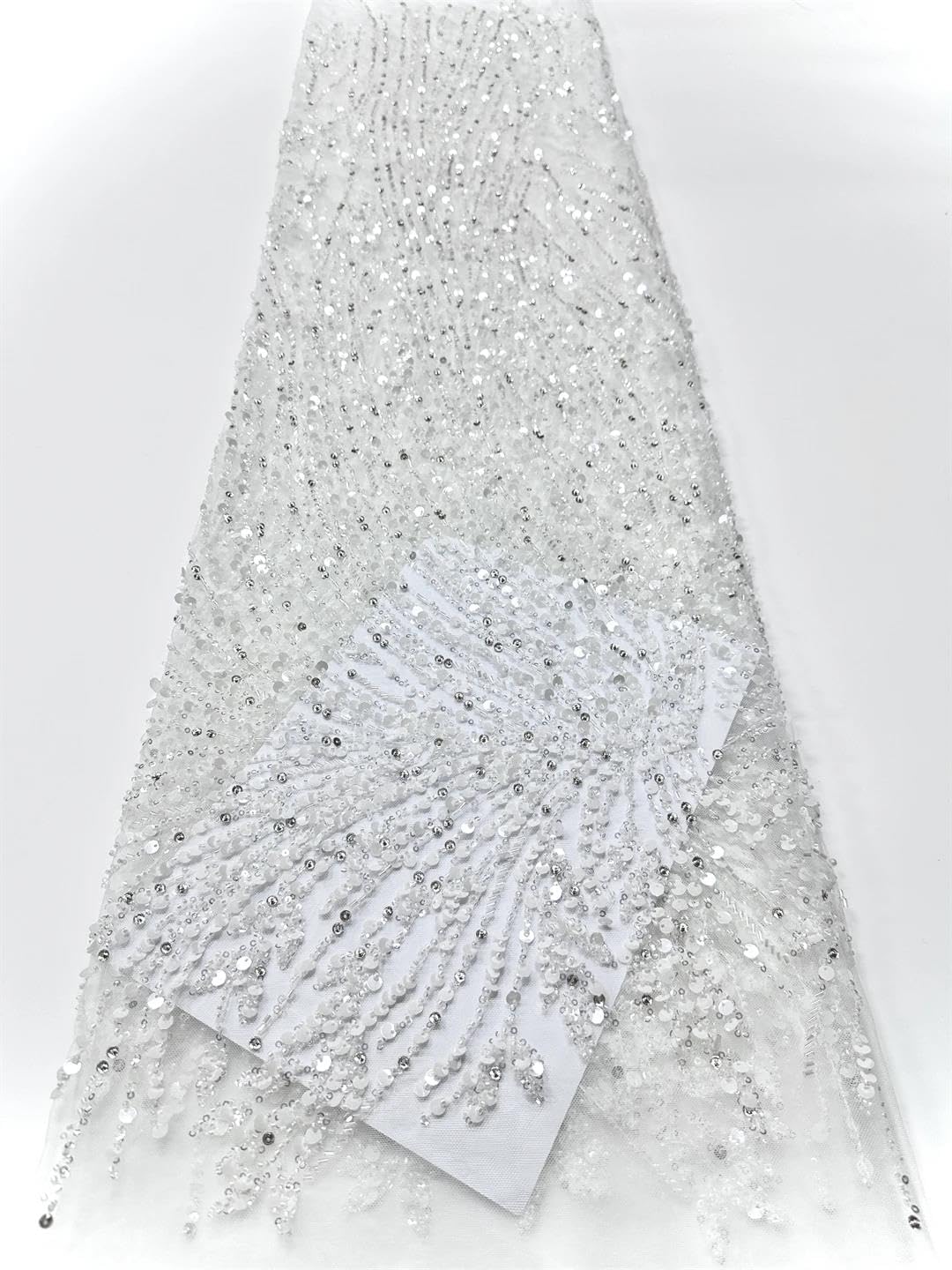Amazon.com: African Sequins Lace Fabric Embroidery Beaded Mesh Fabric 5 ...