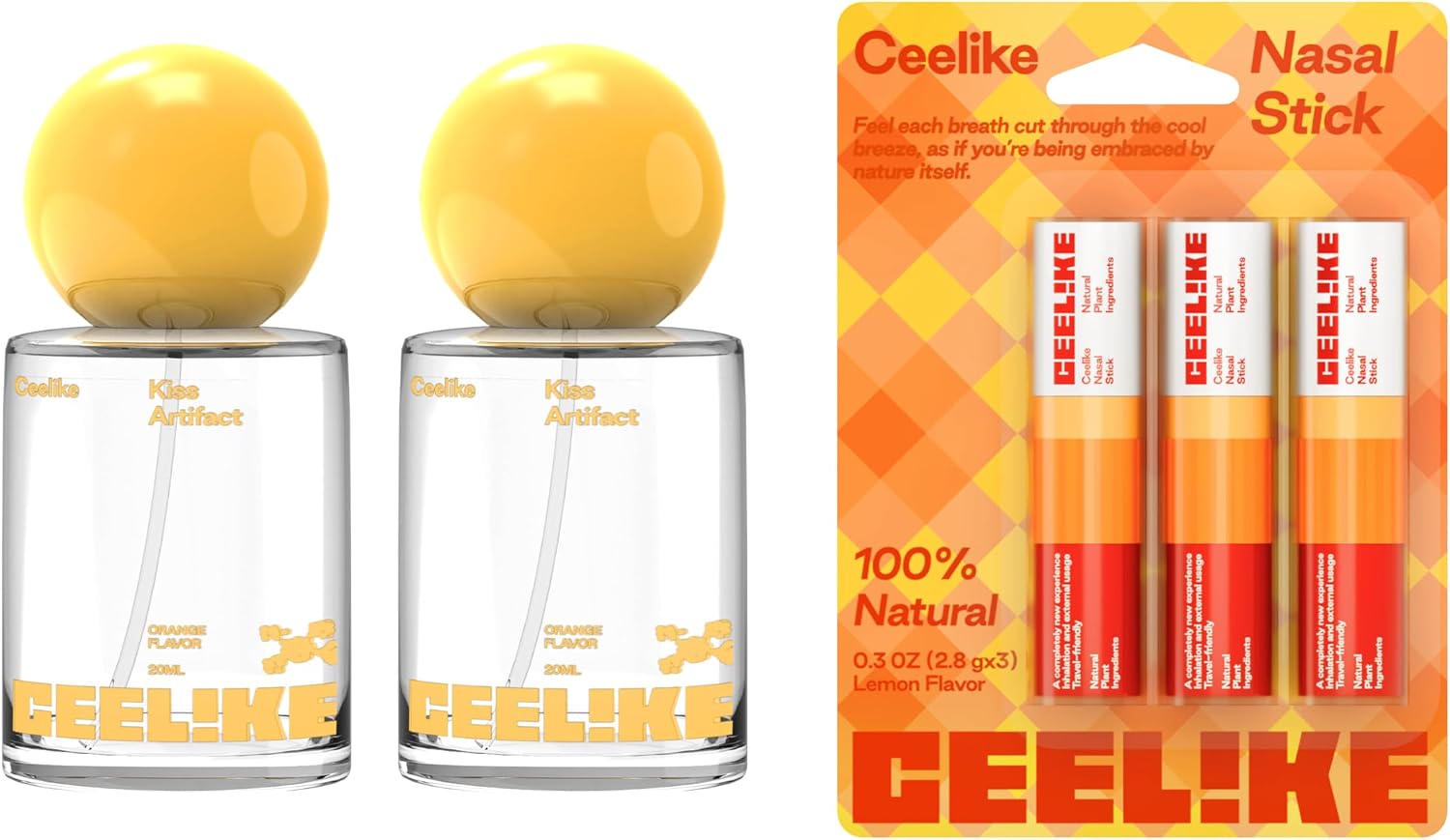 Amazon.com : CEELIKE Oral Spray & Nasal Inhaler Combo - 2 Pack Orange ...
