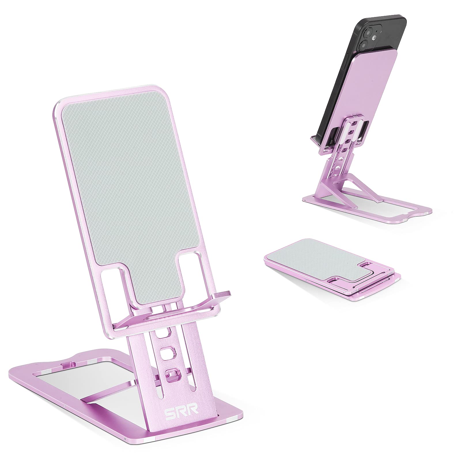 SRR Cell Phone Stand, Ultra Thin Fully Foldable Phone Holder for Desk ...
