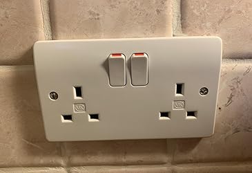 MK Logic Plus Double Socket (K2747 WHI DP) 13A 2 Gang, in white, with ...