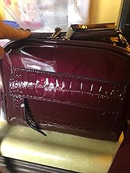 Amazon.com: Womens Purses and handbags Dark Brown Patent leather Totes ...