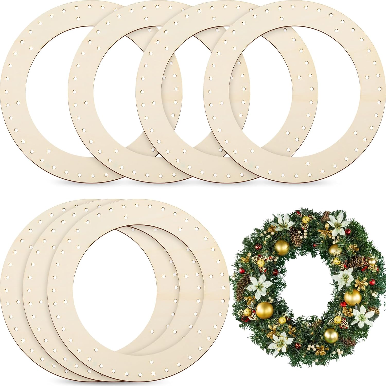 Amazon.com: 8 Pieces Wedding Wreath Wooden Wreath Frames for Crafts 11. ...