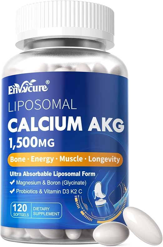 Amazon.com: Liposomal Calcium AKG Supplement 1500mg with Vitamin D3 K2 ...