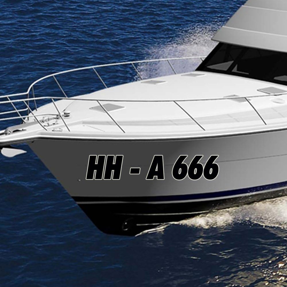 Custom Personalised Boat Nummers 2 x up to 10 Letters/ 8 cm tall ...