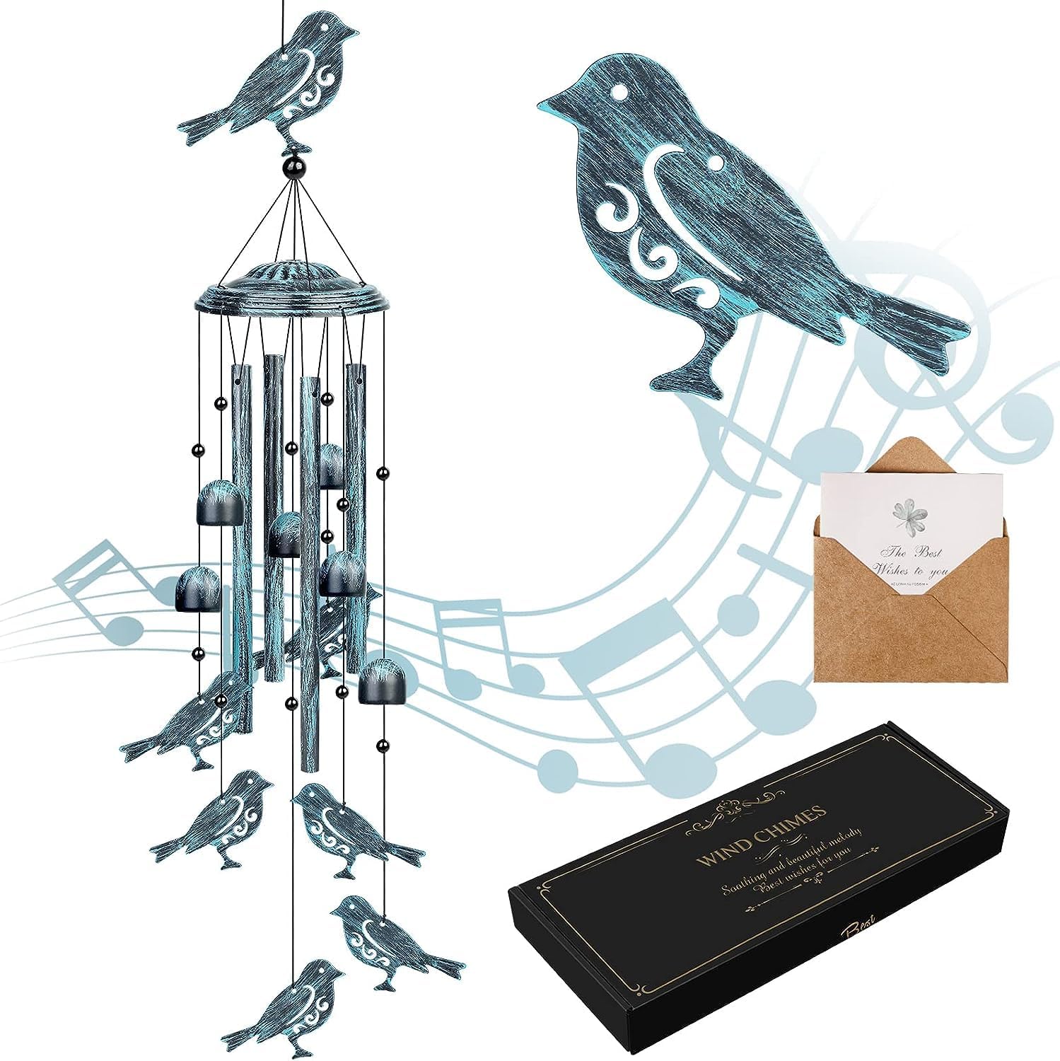 Jones Home and Gift Windchime Two Pretty Birds Hanging Wind Chime ...