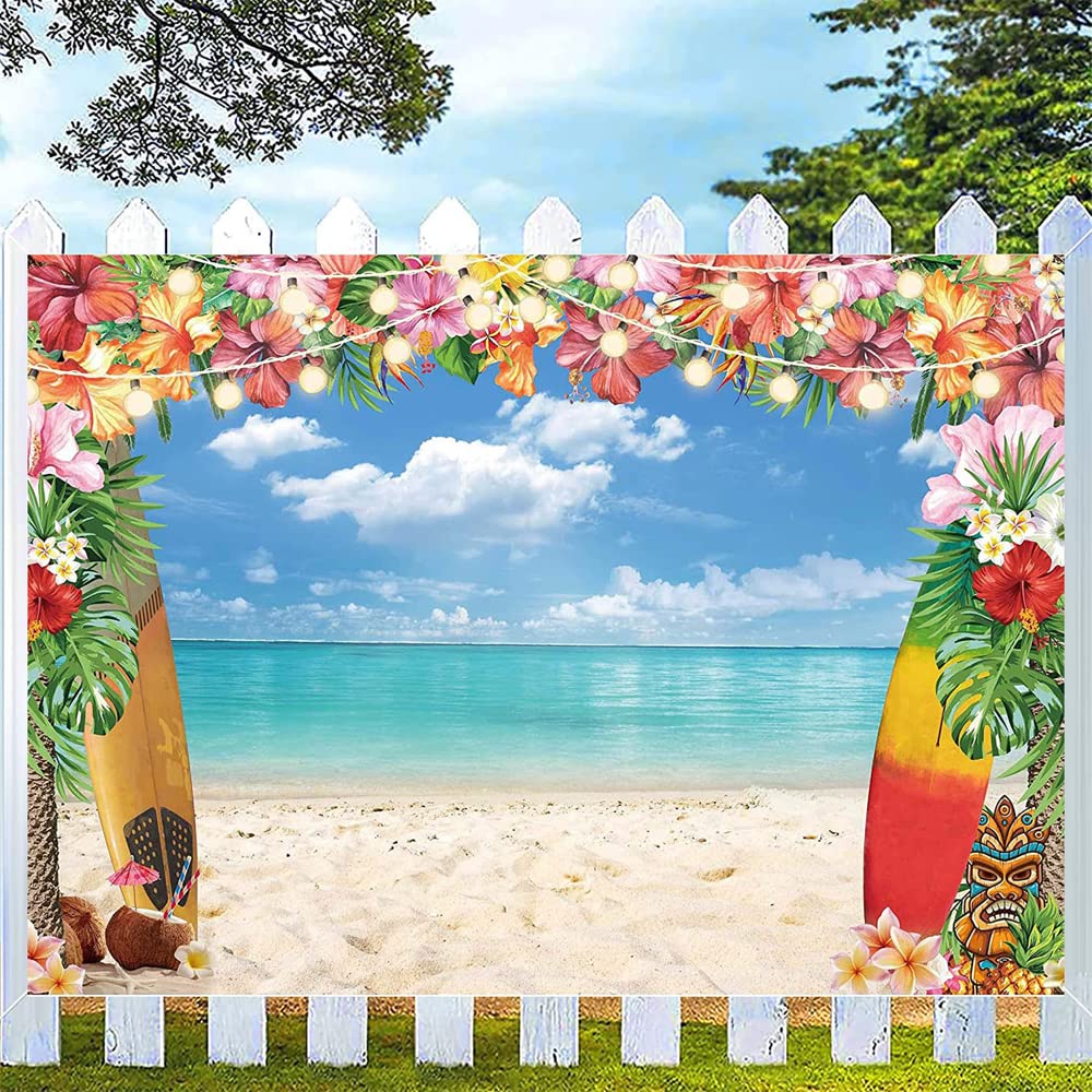 Backdrop Hawaiian Theme BHronony Summer Hawaii Back Drop - Hawaiian ...