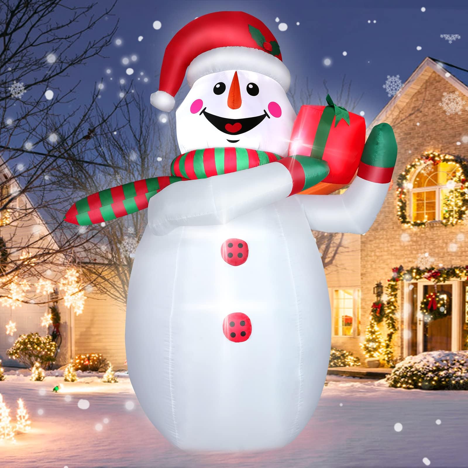 Amazon.com: Gemmy Snowman with Candycane Christmas Inflatable ...