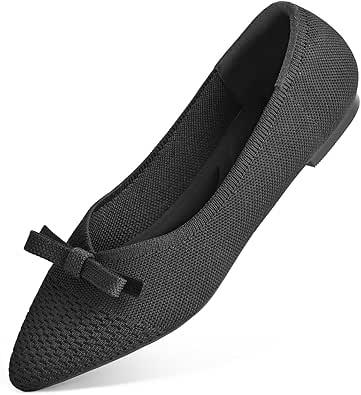 Amazon.com | SICARE Women's Flats Bow Knit Ballet Flats Round Toe Comfortable Flats Dress Shoes ...