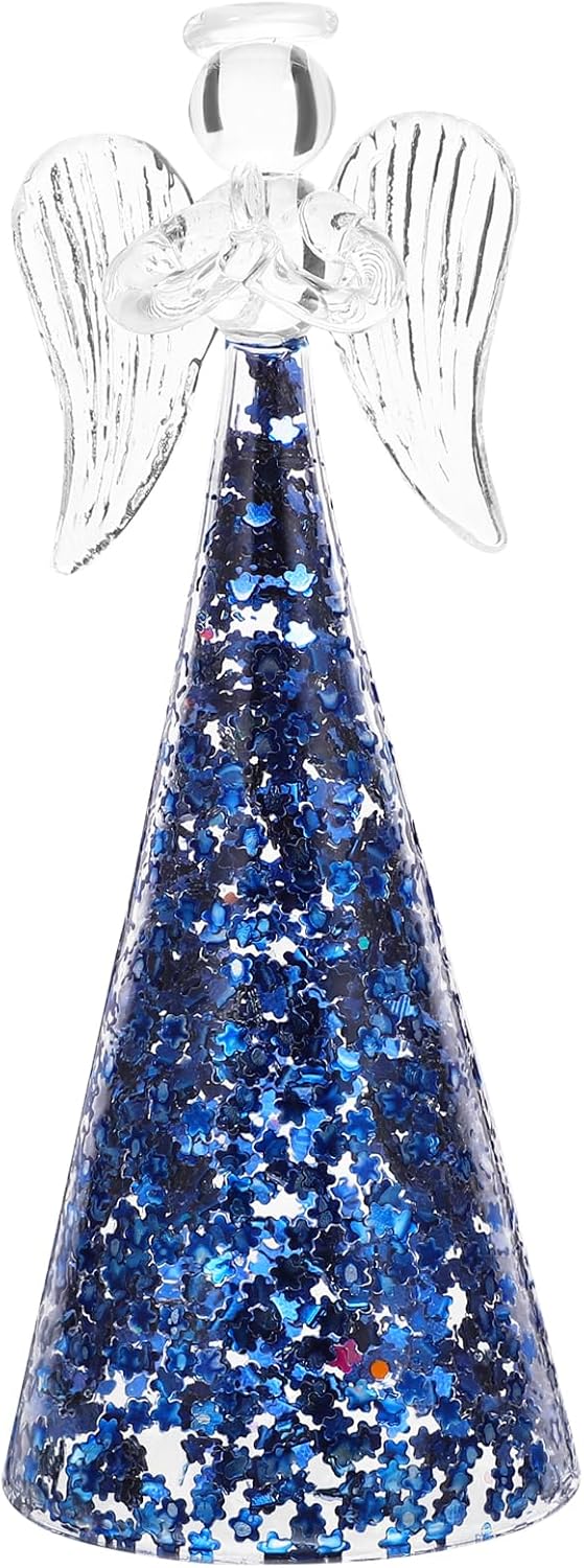 Amazon.com: Zerodeko Glass Angel Statue Blue 5.31 Inch Home Decor ...