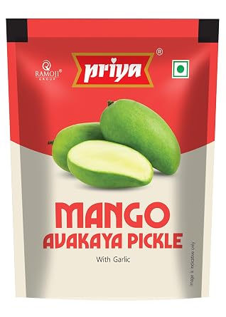 Priya Mango Avakaya Pickle with Garlic Total 700gm | 35g Sachet Each I ...