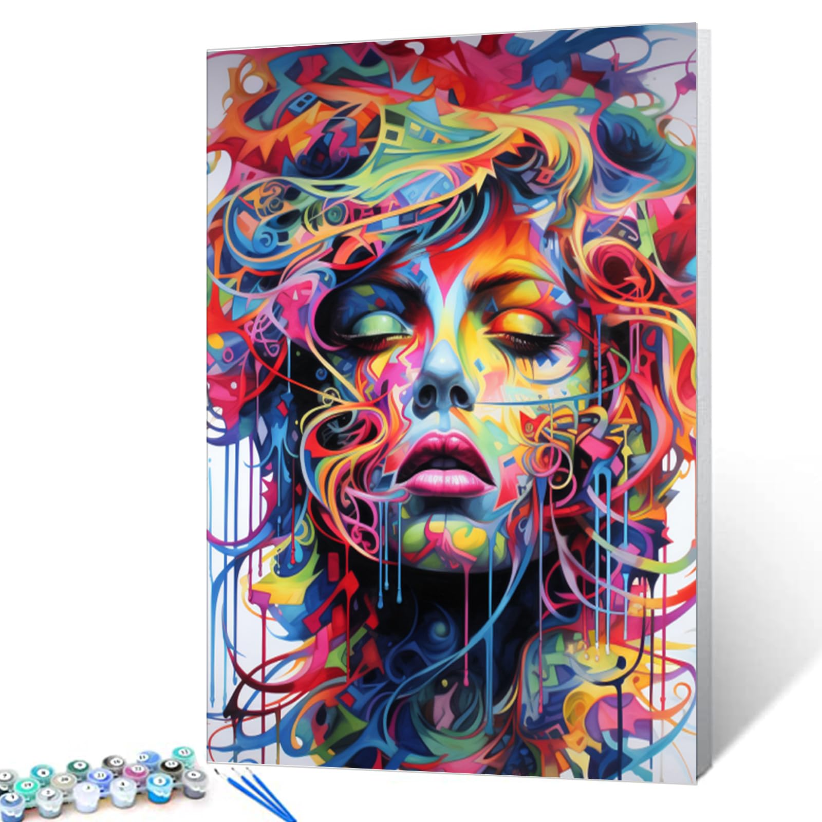Amazon.com: Abstract Women Portrait Paint by Numbers Kits 16x20 inch ...