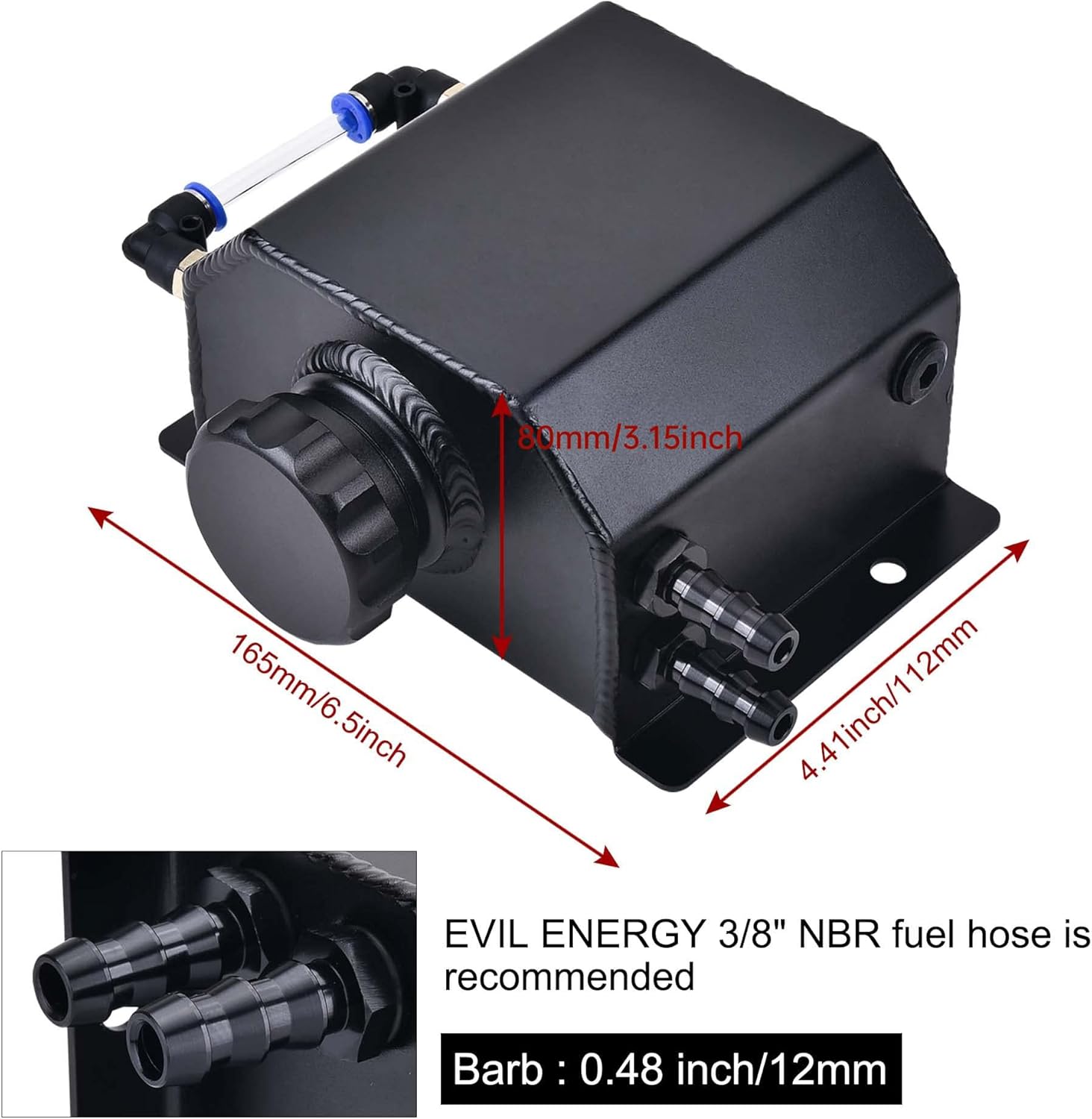 Universal 1L Aluminum Overflow Coolant Radiator Tank by EVIL ENERGY in ...