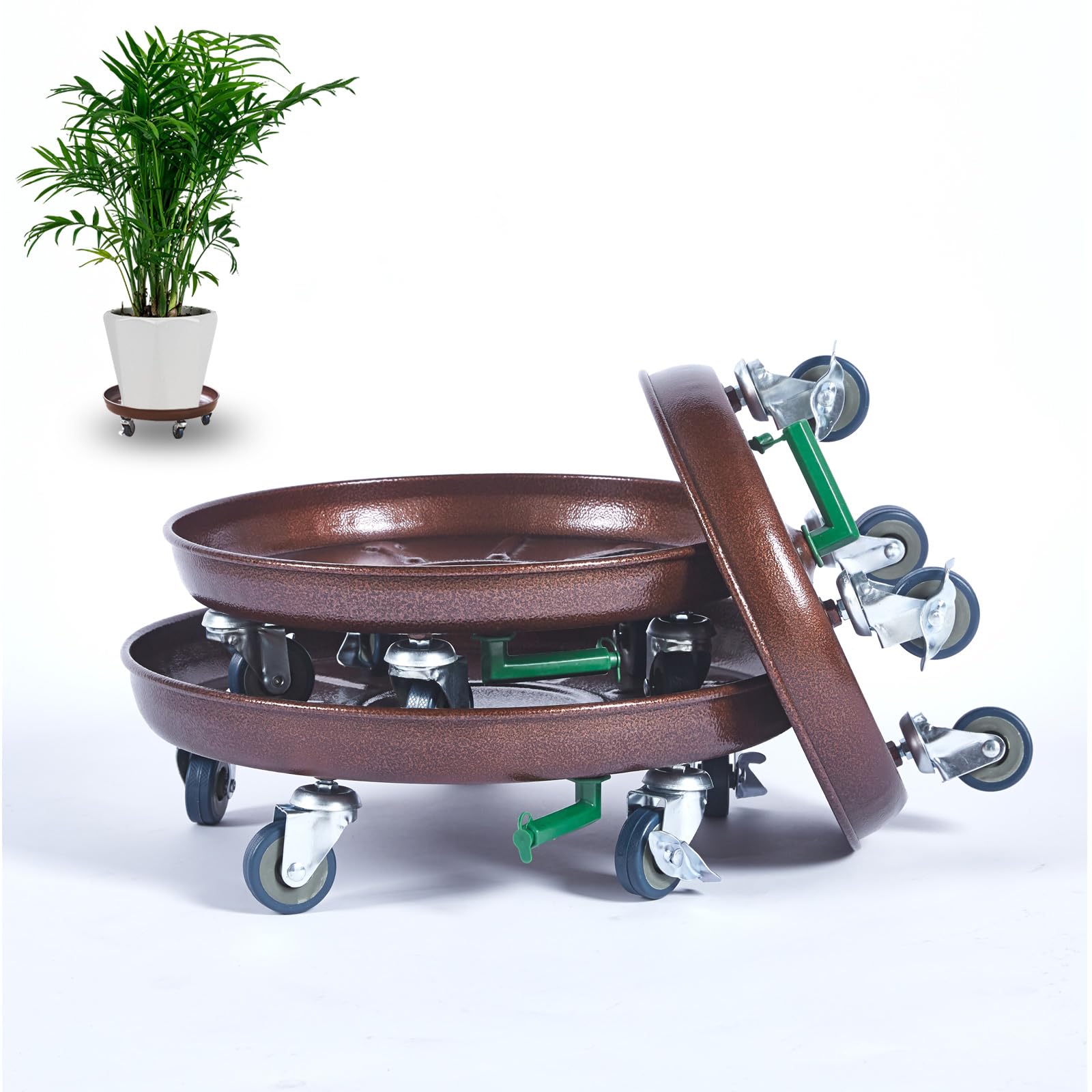 Kaoolaa Plant Caddy with Wheels and Drainage - Heavy Duty Rolling ...