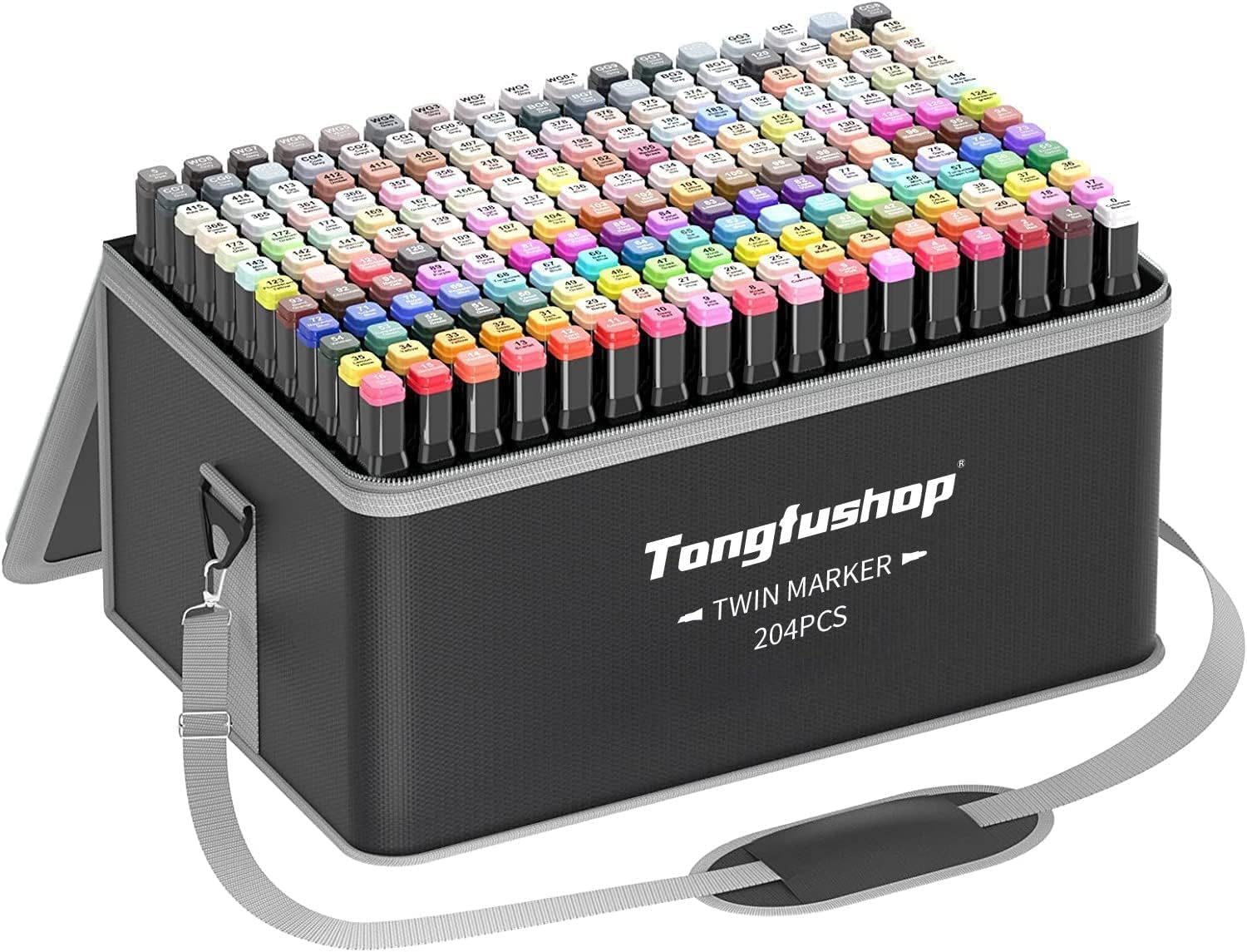 Tongfushop 204+2 Colored Markers Pens, Permanent Art Marker, Double Tip ...