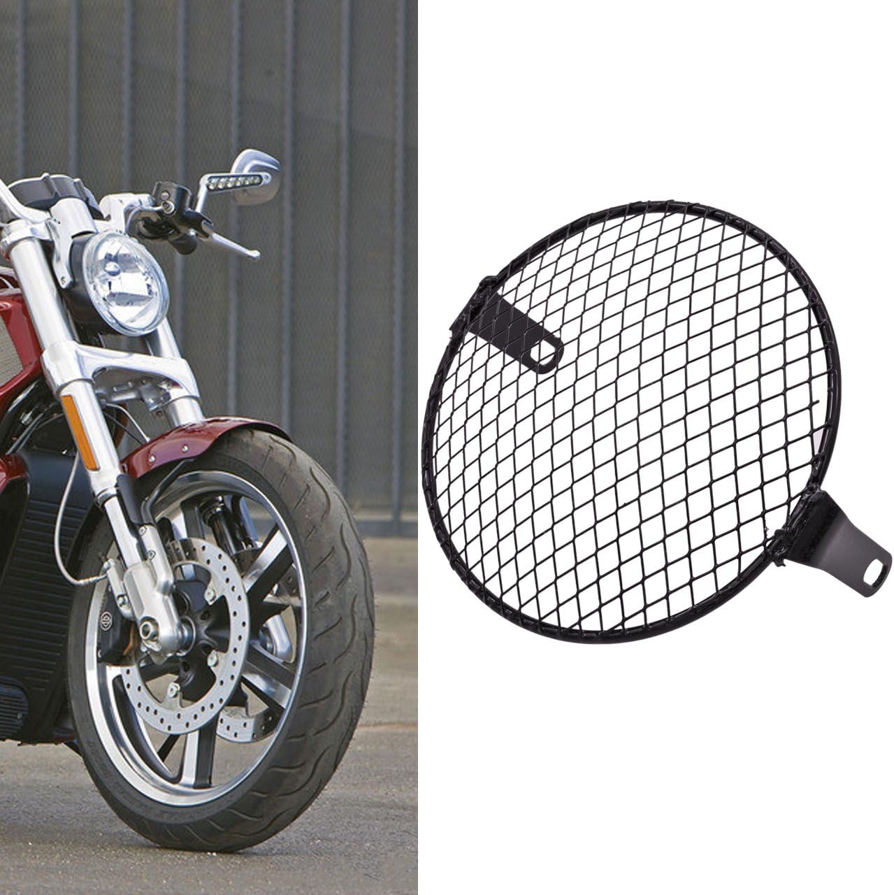 Amazon.com: TUINCYN Motorcycle 6 1/2 Inch Mesh Headlight Retro ...