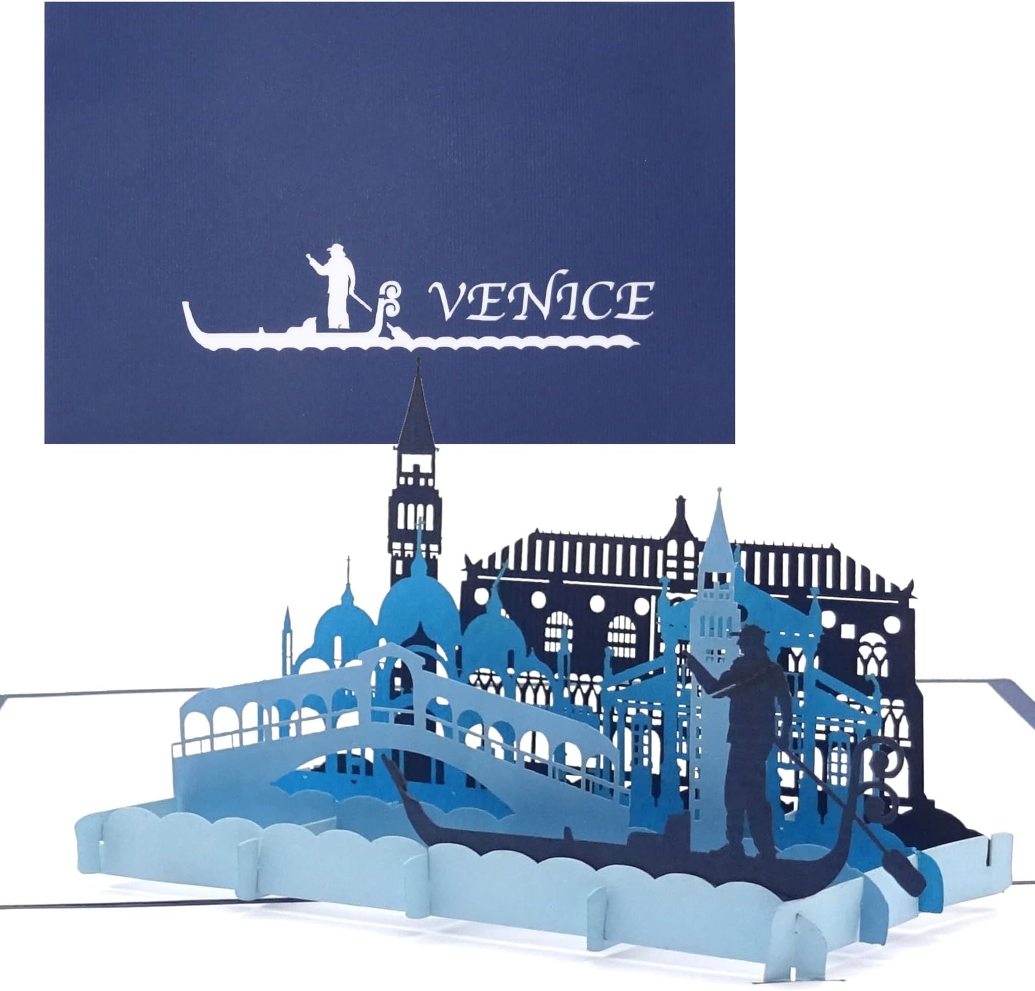 Pop Up Card "Venice - Panorama & Gondola Ride", 3D greeting card as a ...